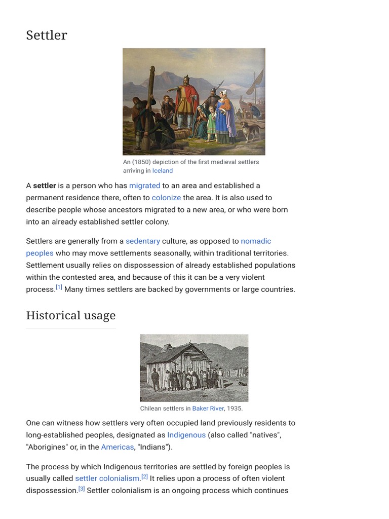 Settler: Historical Usage | PDF | Settler | Ethnicity