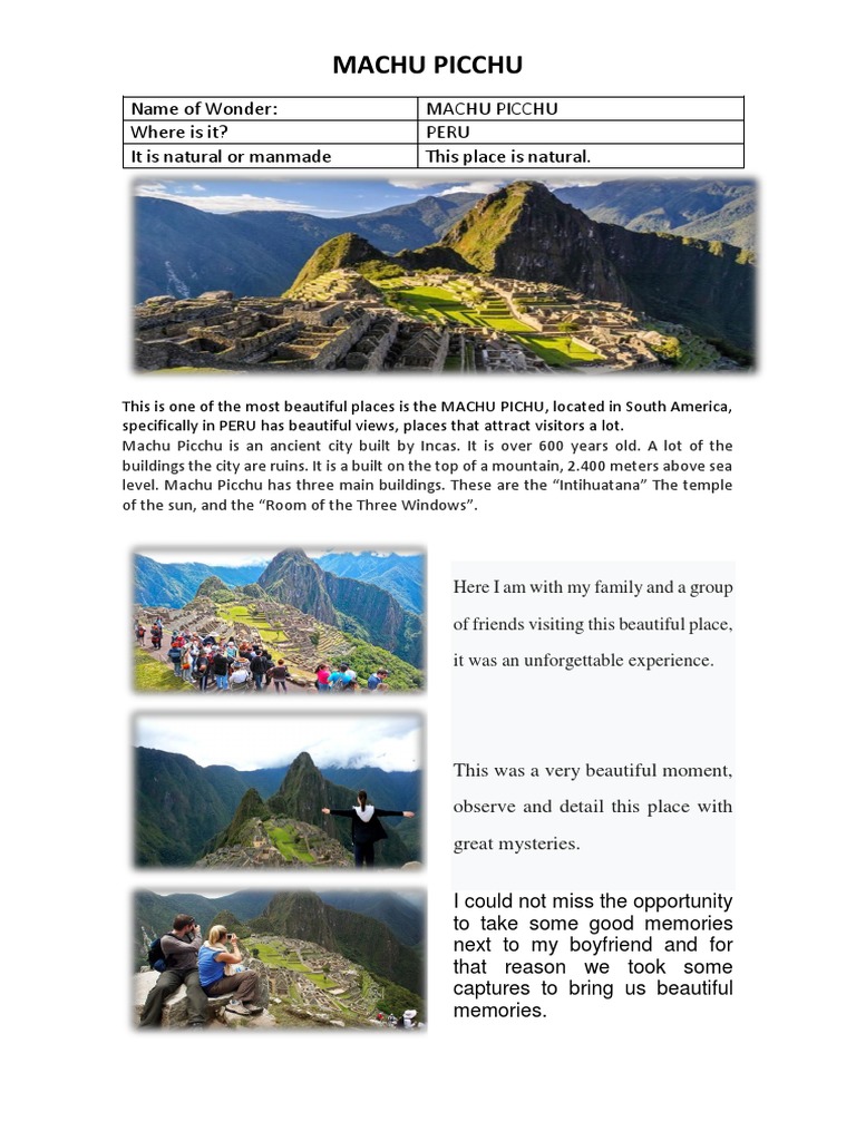 Explore Machu Picchu: Inca Marvels | PDF