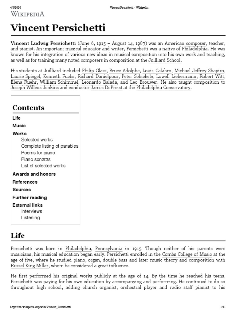 Vincent Persichetti | PDF | Classical Music | Musical Compositions