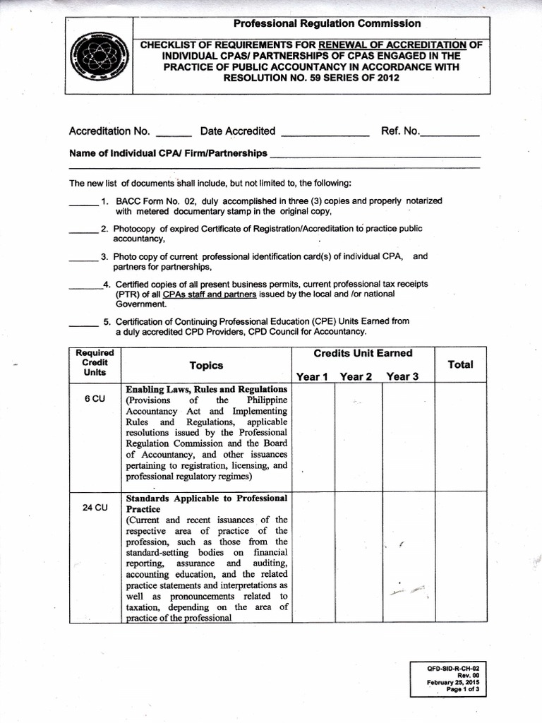 BOA Accreditation Renewal Requirements | PDF | Certified Public ...
