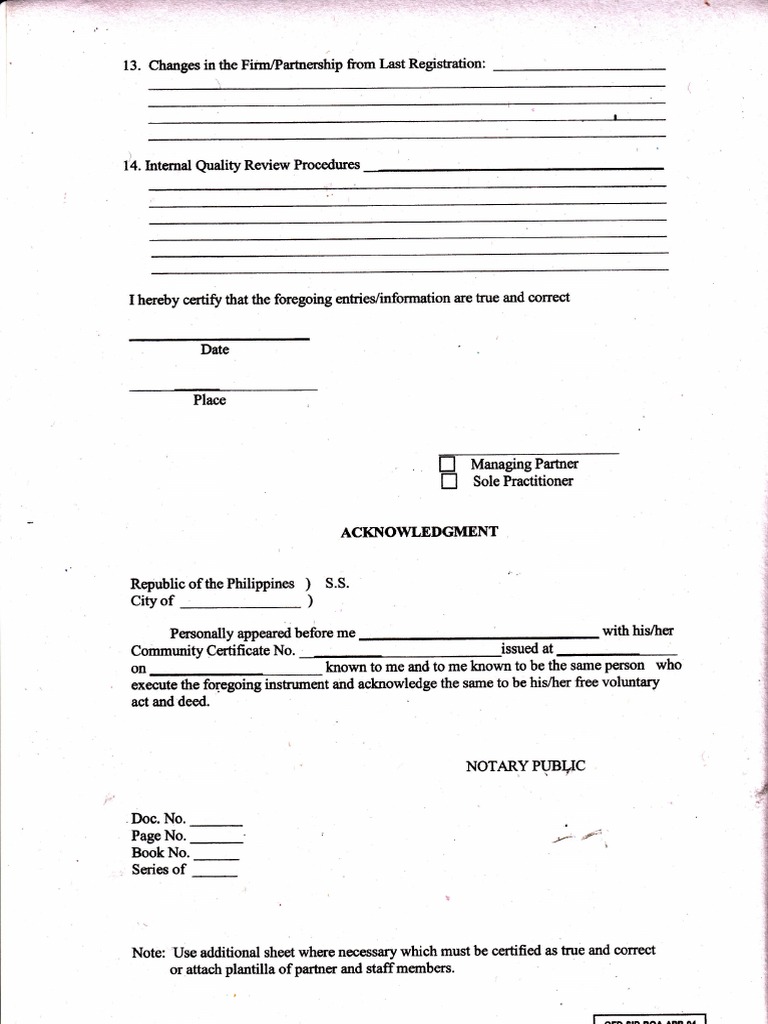 Form For BOA Accreditation - 0009 | PDF