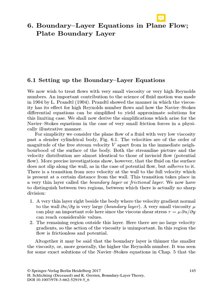 Boundary-Layer Equations in Plane Flow Plate Boundary Layer | PDF | Boundary Layer | Fluid Mechanics