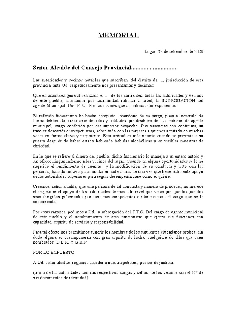 Modelo de Memorial | PDF