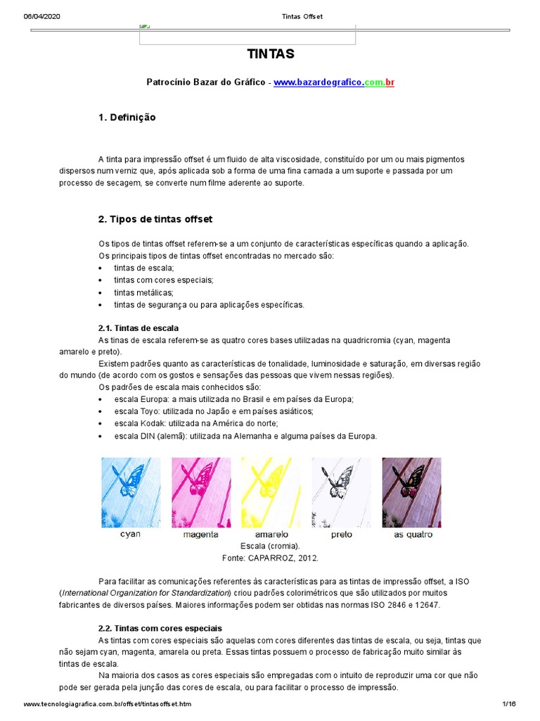 Tintas Offset | PDF | Tinta | Impressão