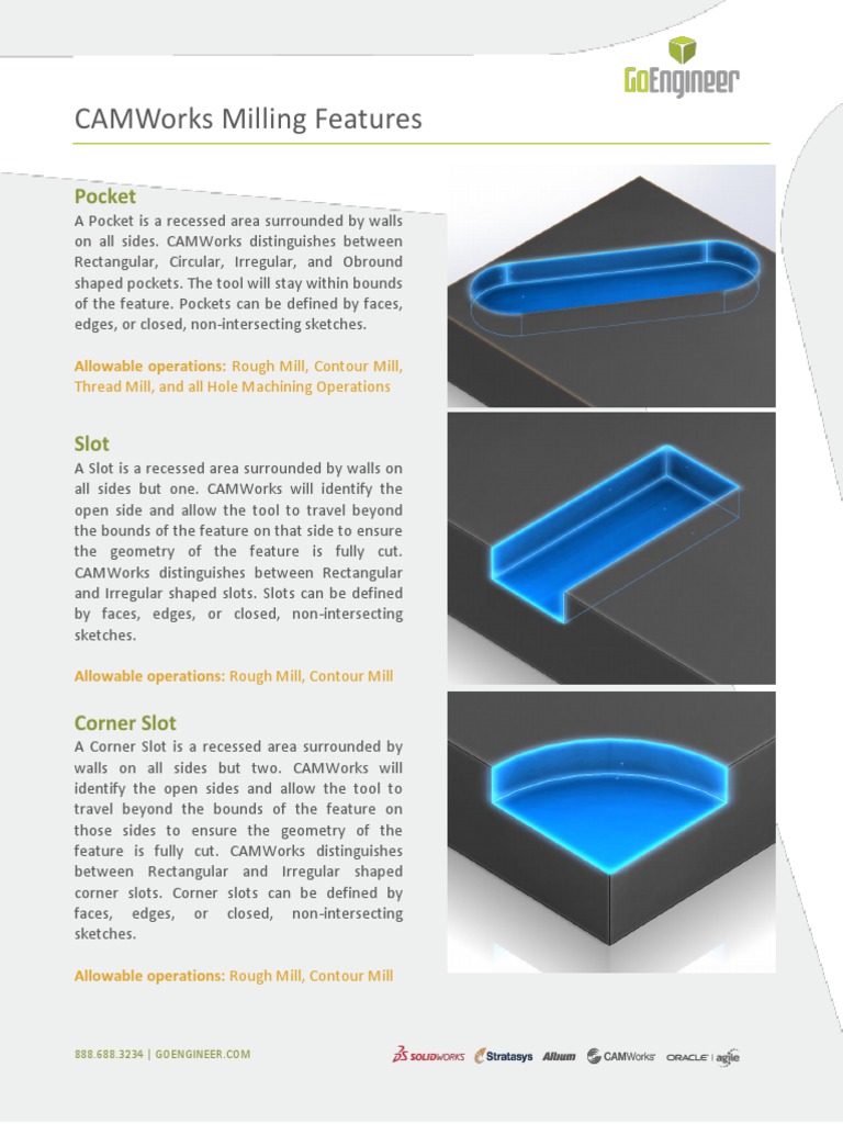 CAMWorks Milling Features | PDF | Industrial Processes | Crafts