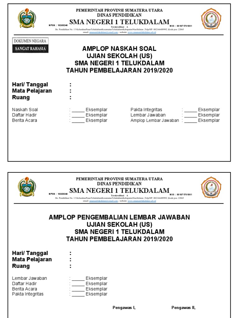 Amplop Soal Dan Jawaban | PDF