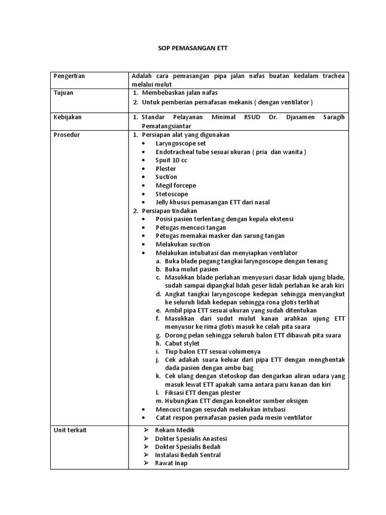 Sop Pemasangan Ett | PDF