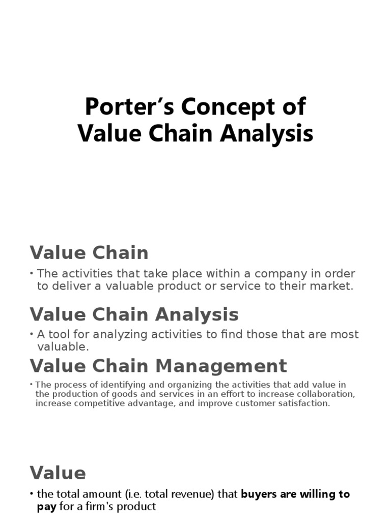 Porter's Concept of Value Chain Analysis | PDF | Value Chain ...