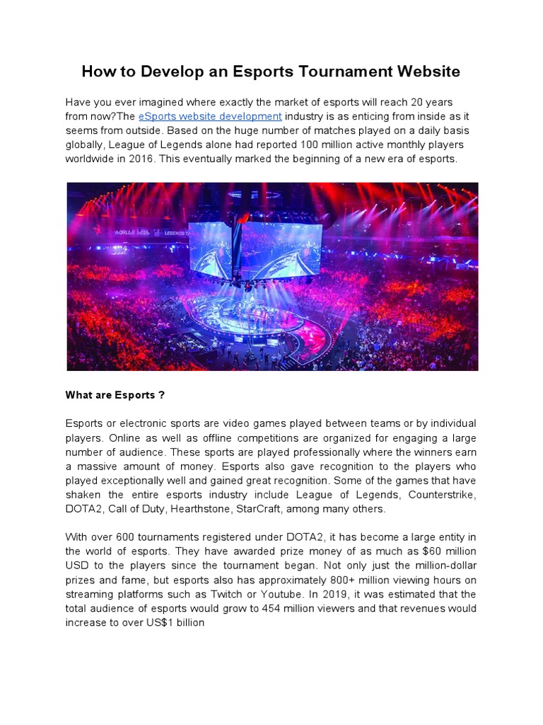 Esports Website Development PDF | PDF | Games & Activities