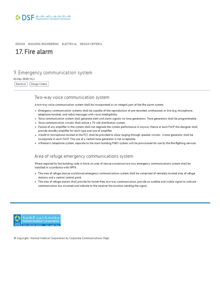 Fire Alarm: 9. Emergency Communication System | PDF