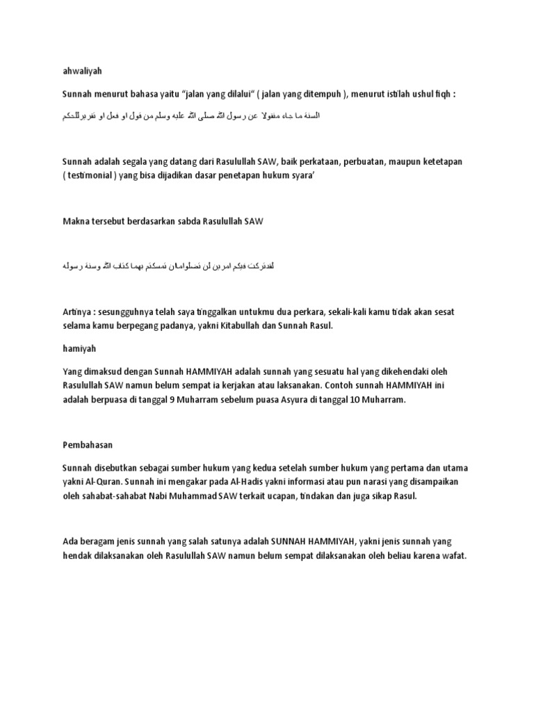 Sunnah Hamiyah: Definisi dan Contoh | PDF | Ilmu Sosial | Filsafat