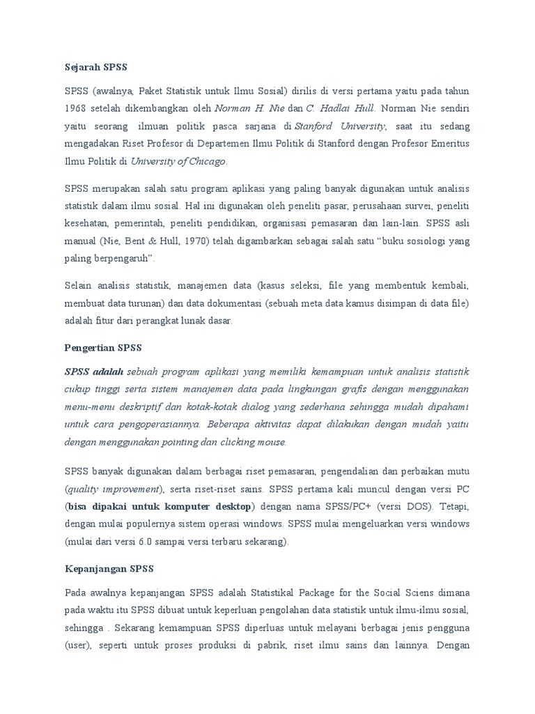 Mengenal Aplikasi SPSS | PDF
