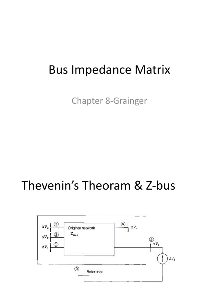 Bus Impedance Matrix: Chapter 8-Grainger | PDF
