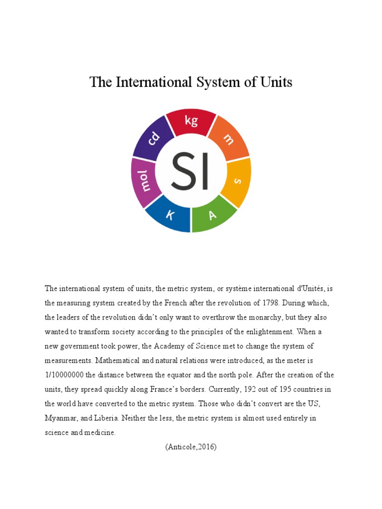 The International System of Units | PDF | Kilogram | Measurement