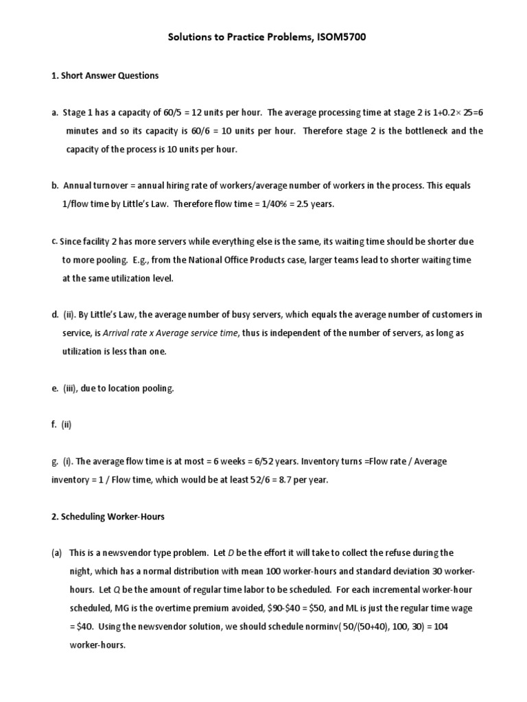 Solutions To Practice Problems | PDF | Ratio | Economies