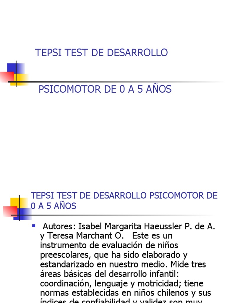 Tepsi Test de Desarrollo | PDF | Psique (psicología) | Educación de la ...