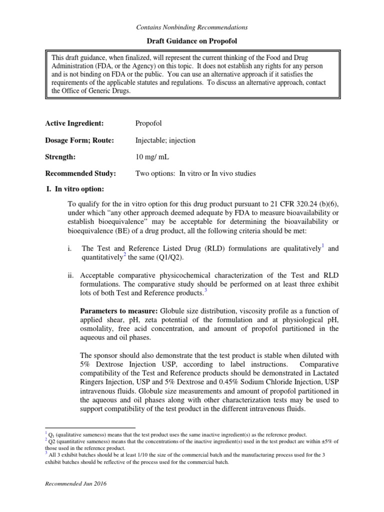 Propofol - Injectable Injection - RLD 19627 - RC06-16 PDF | PDF ...