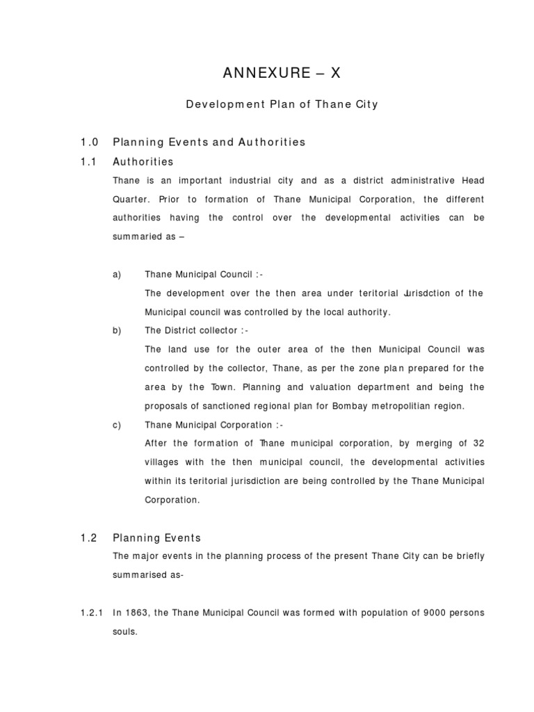 Development Plan of Thane City | PDF | Public–Private Partnership ...