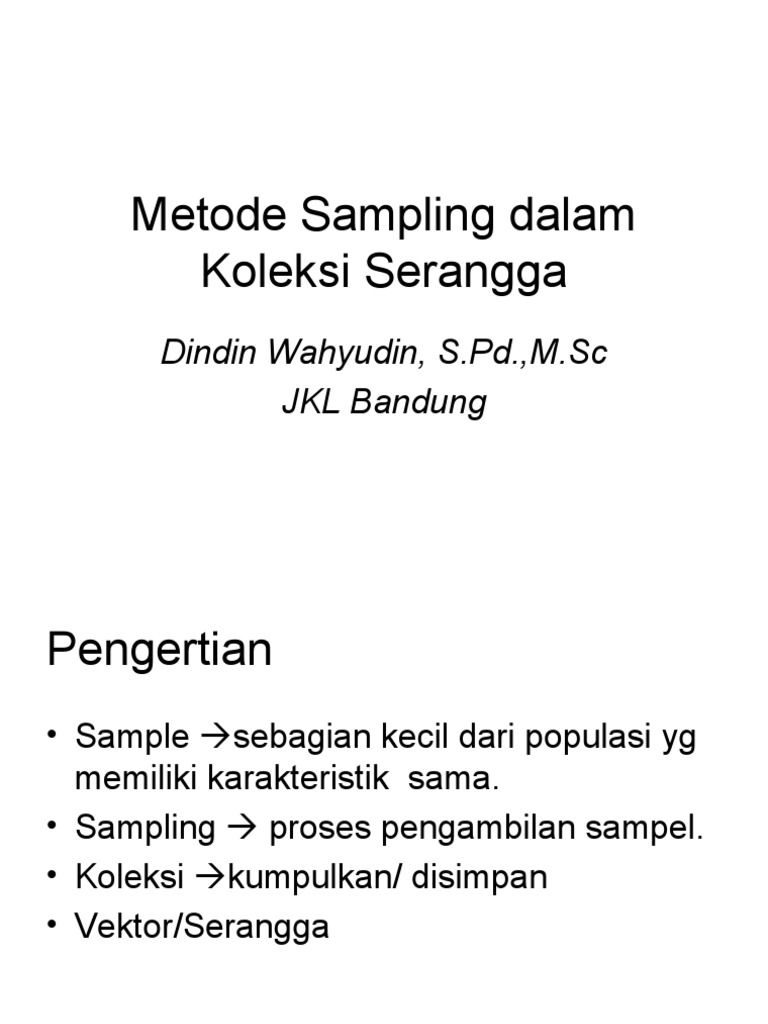 Metode Sampling Dalam Koleksi Serangga | PDF