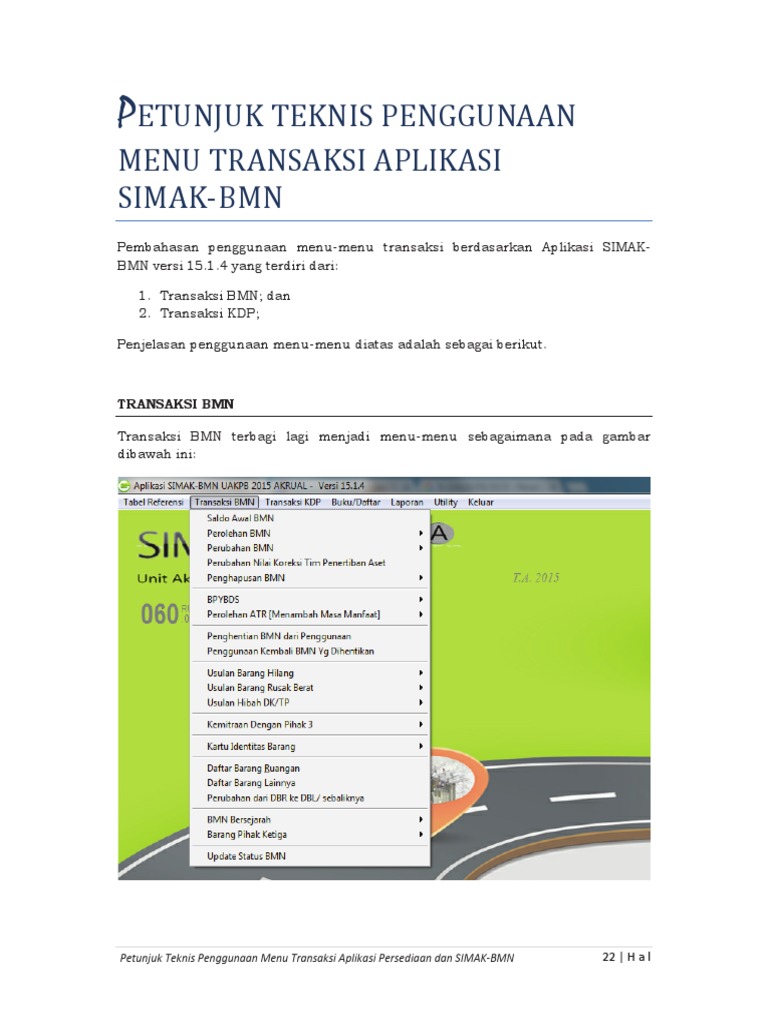Petunjuk Transaksi SIMAK-BMN | PDF