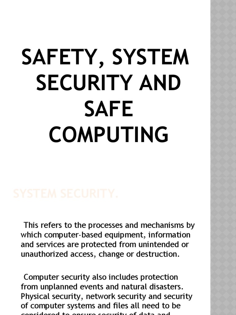 Safety, System Security and Safe Computing | PDF | Computer Virus | Malware