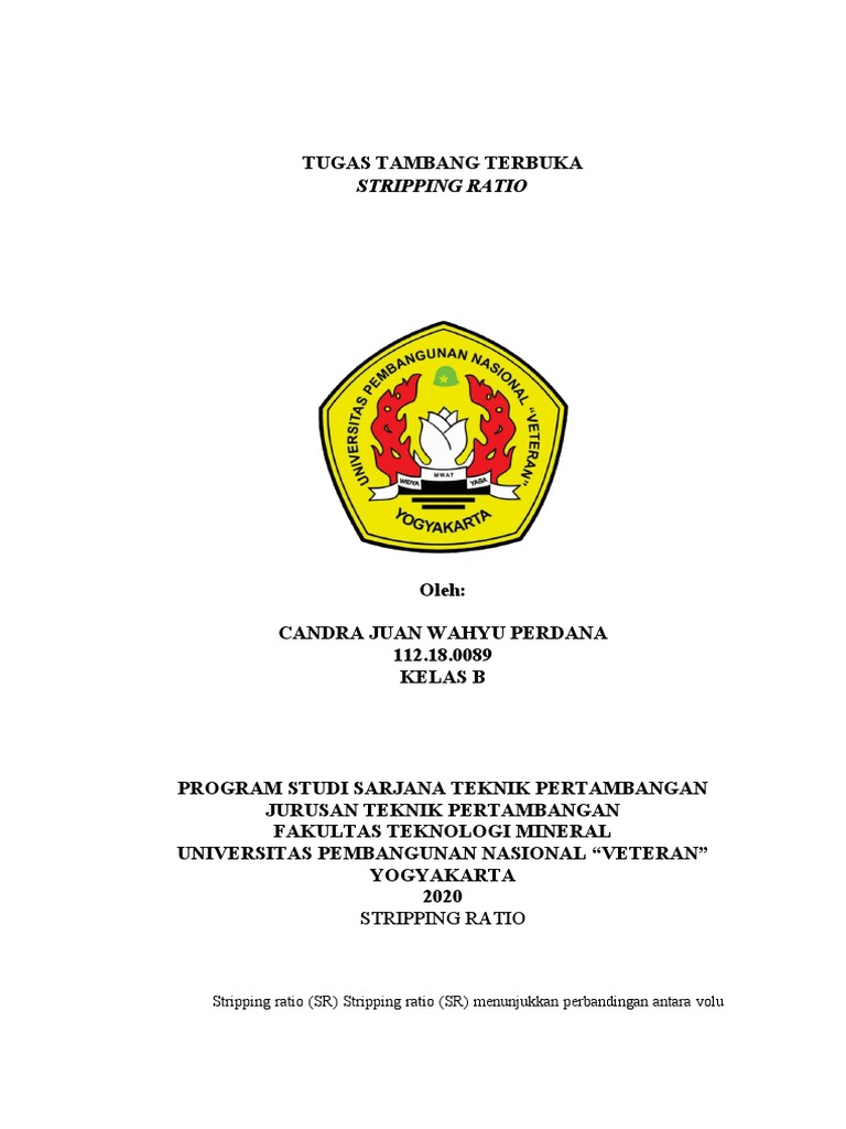 Tugas Stripping Ratio | PDF