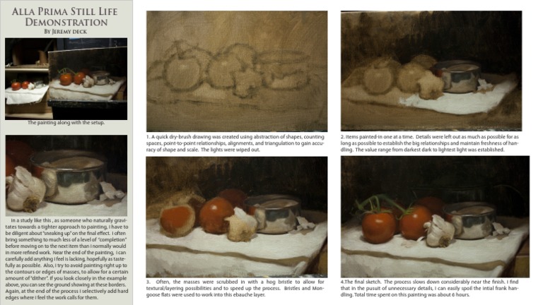 Alla Prima Still Life Demo #1 | PDF