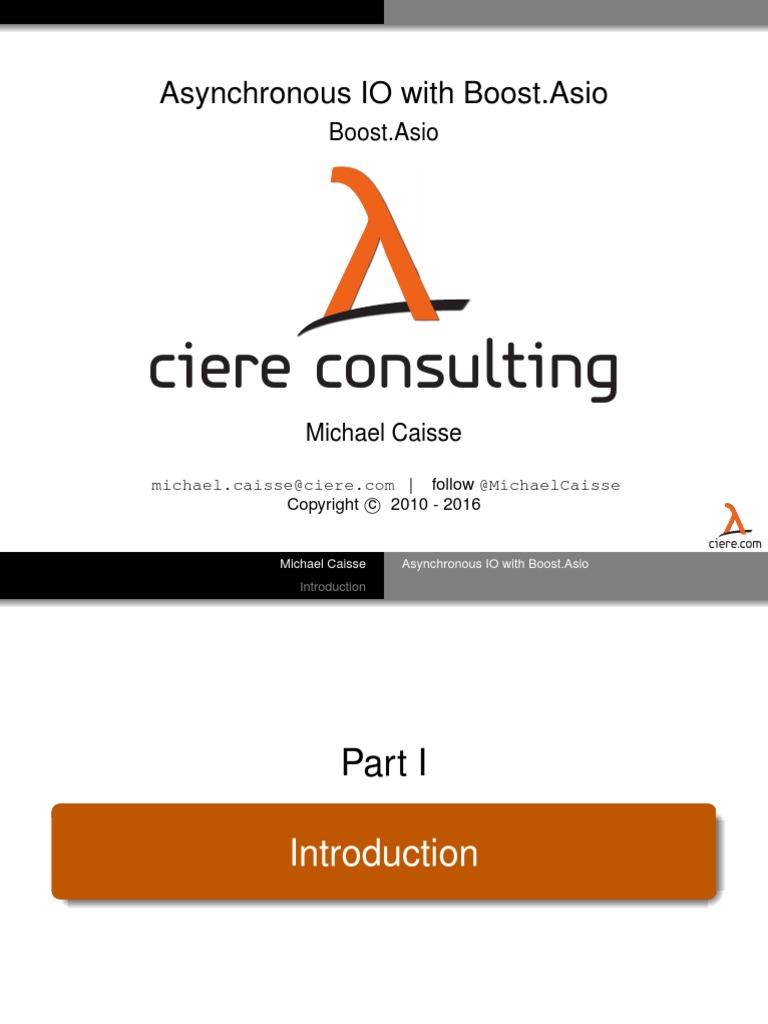 Asynchronous IO With Boost - Asio - Michael Caisse - CppCon 2016 PDF | PDF | Network Socket ...