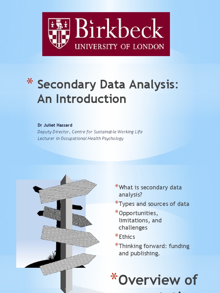 Introduction To Secondary Data Analysis Pdf Survey Methodology Theory
