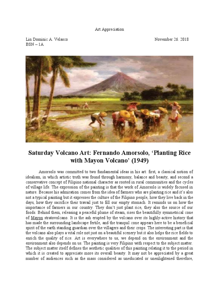 Saturday Volcano Art: Fernando Amorsolo, Planting Rice With Mayon ...