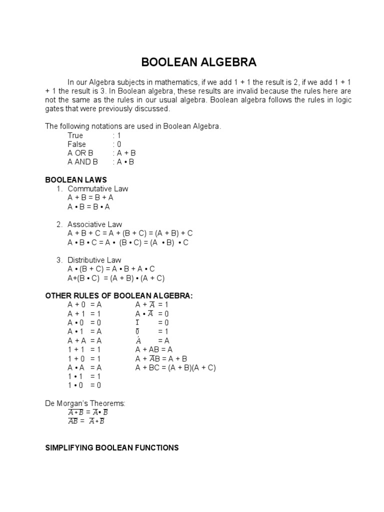 Bolean Algebra & K-MAP | Download Free PDF | Boolean Algebra | Teaching ...
