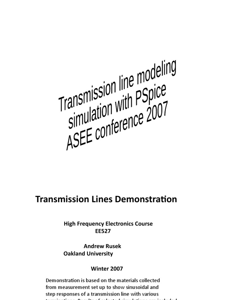 Transmission Line Simulation | PDF | Transmission Line | Electromagnetism