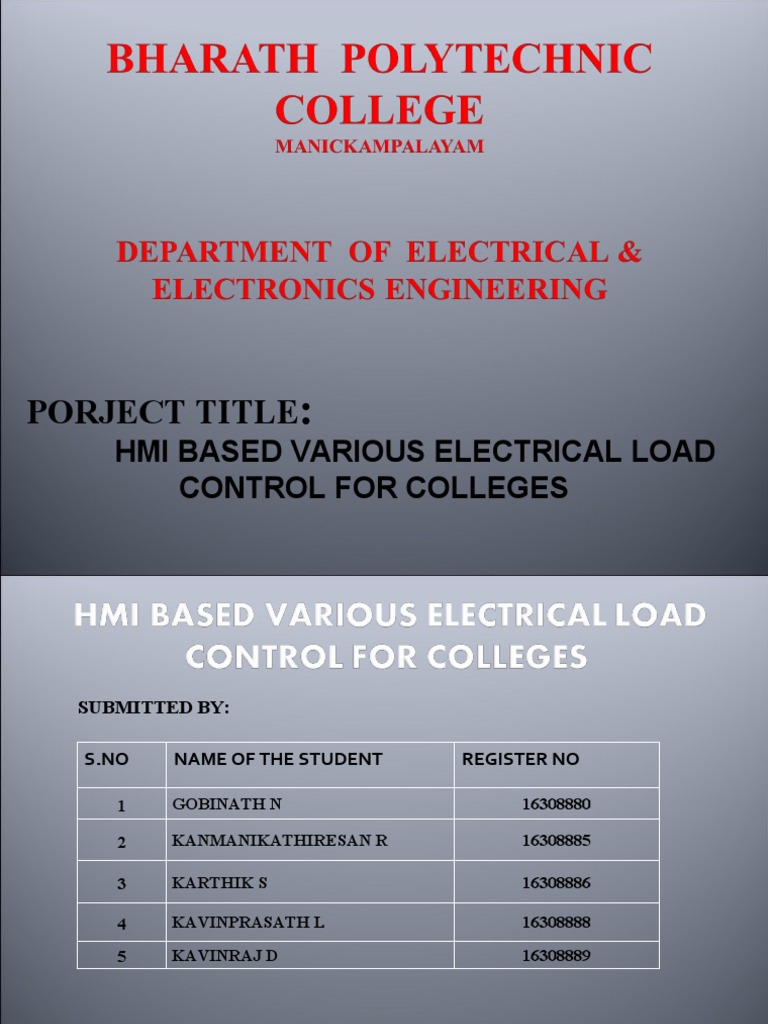 2.hmi Based Various Electrical Load-1 | PDF