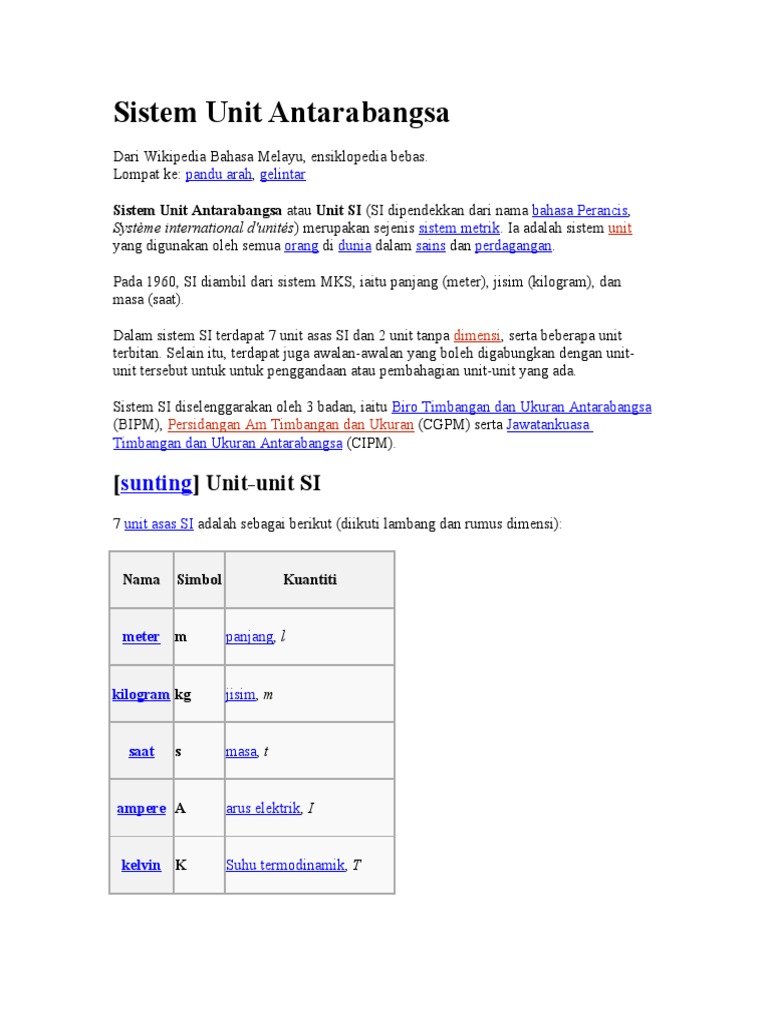 Sistem Unit A | PDF | Liter | Satuan Pengukuran
