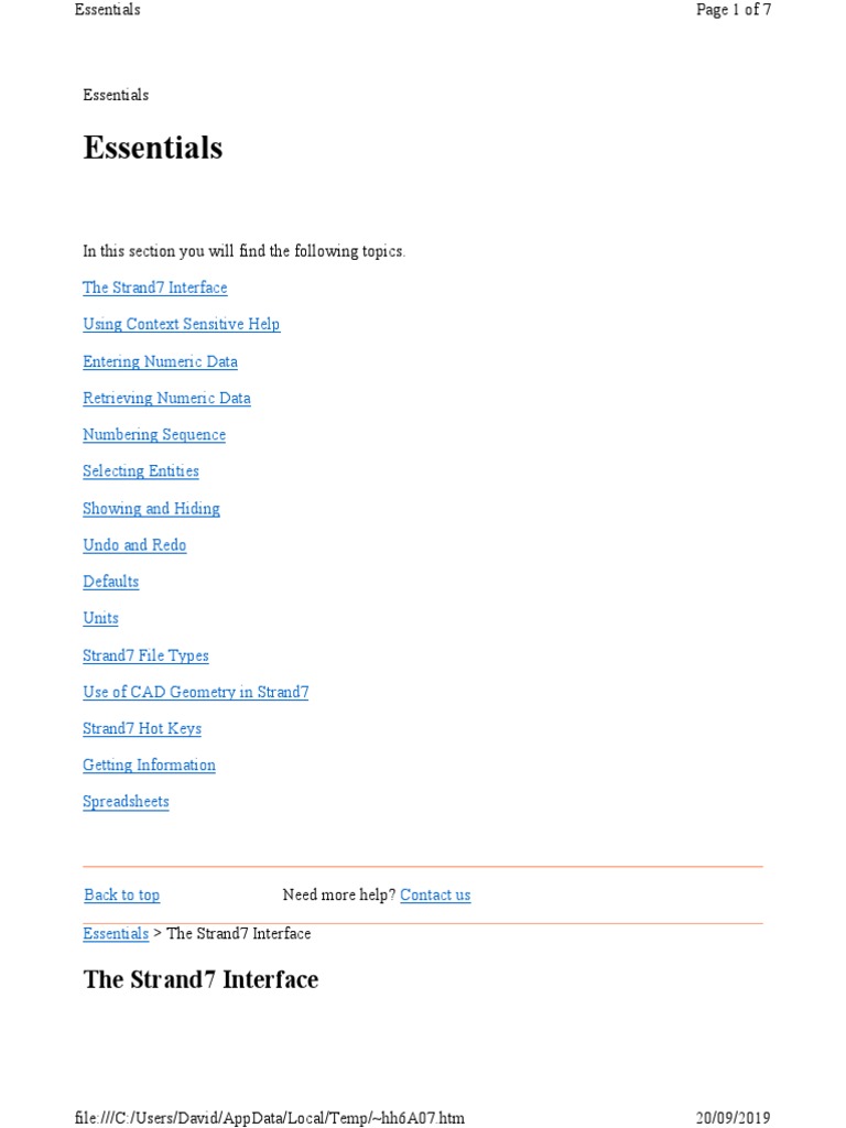 Essentials: The Strand7 Interface | PDF | Graphical User Interfaces | System Software