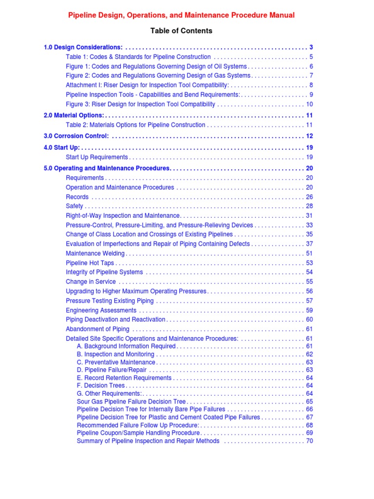 Pipeline Design, Operation and Maint. Proc. Manual | PDF | Pipeline ...