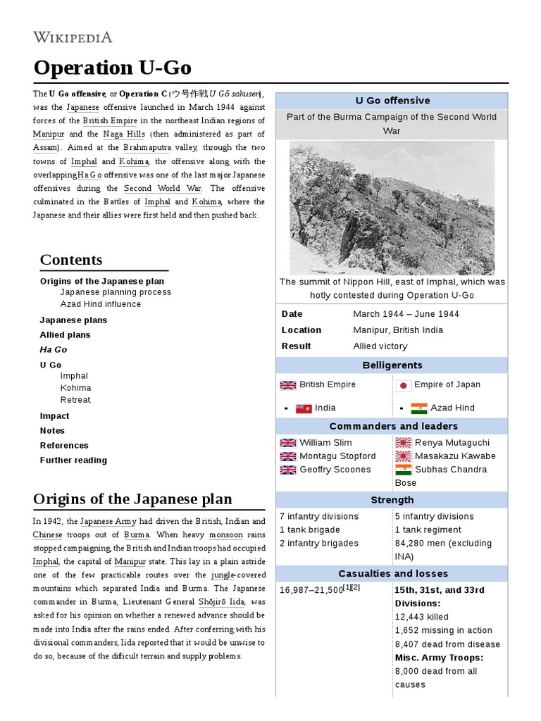 Operation U-Go | PDF | World War II | Military