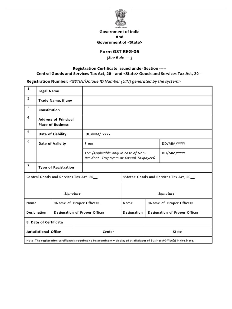 Form GST REG-06: (See Rule - ) | PDF | Government Finances | Taxes