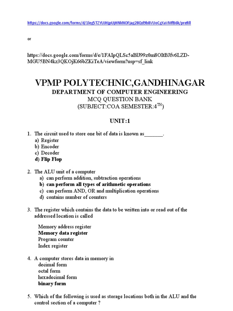 VPMP Polytechnic, Gandhinagar: Department of Computer Engineering | PDF ...