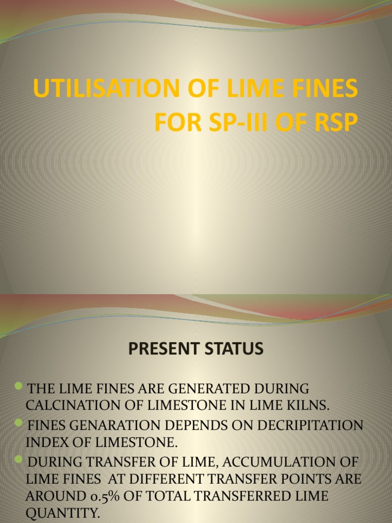 Utilisation of Lime Fines | PDF
