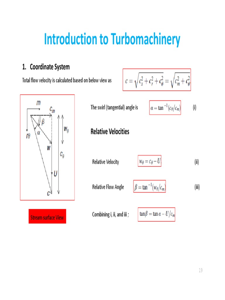 Introduction To Turbomachinery: 1. Coordinate System | PDF ...