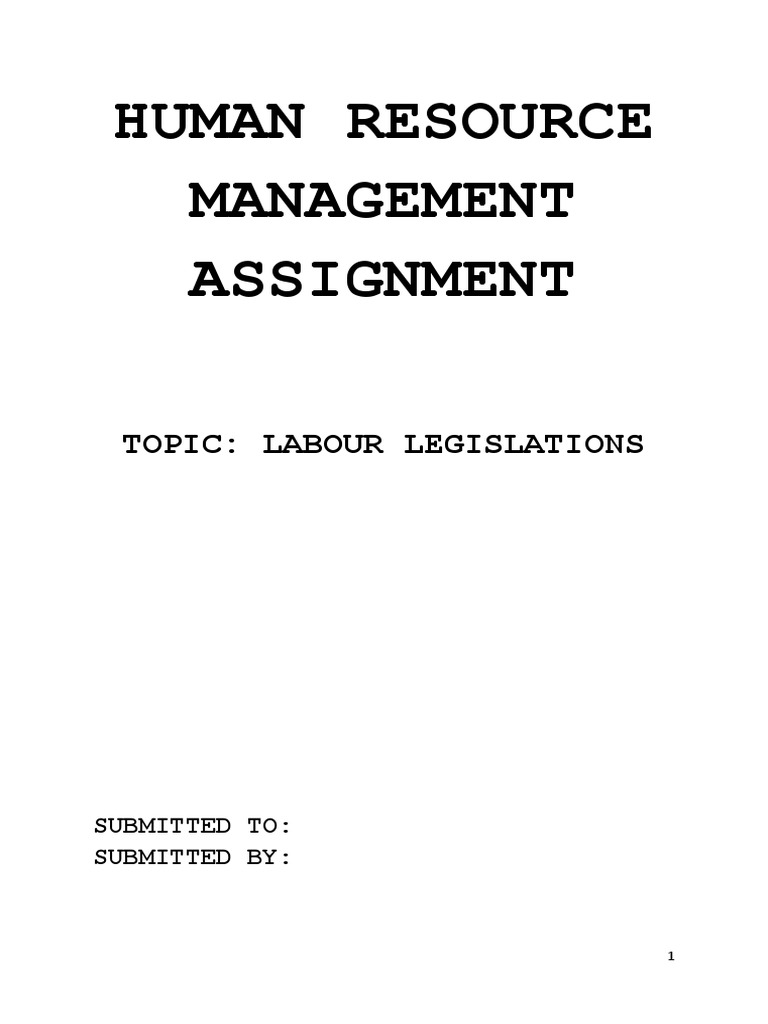 Human Resource Management Assignment | PDF | International Labour ...