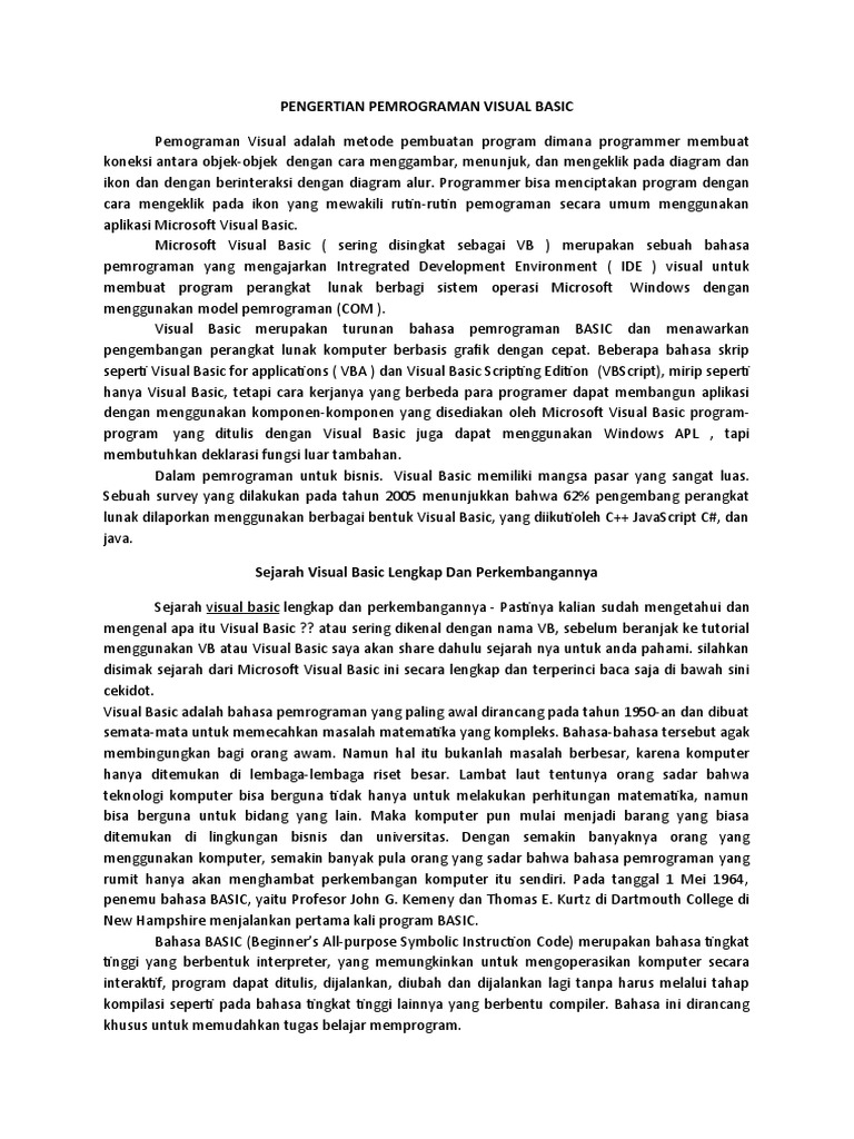 Pengertian Pemrograman Visual | PDF
