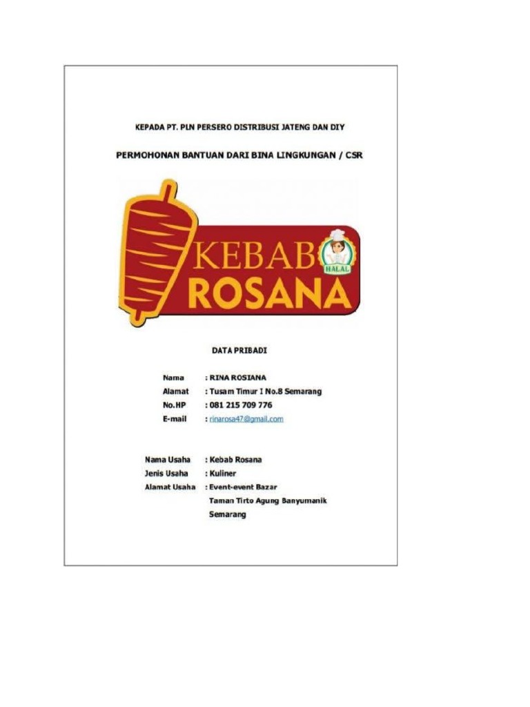 Contoh Bisnis Plan Kebab | PDF