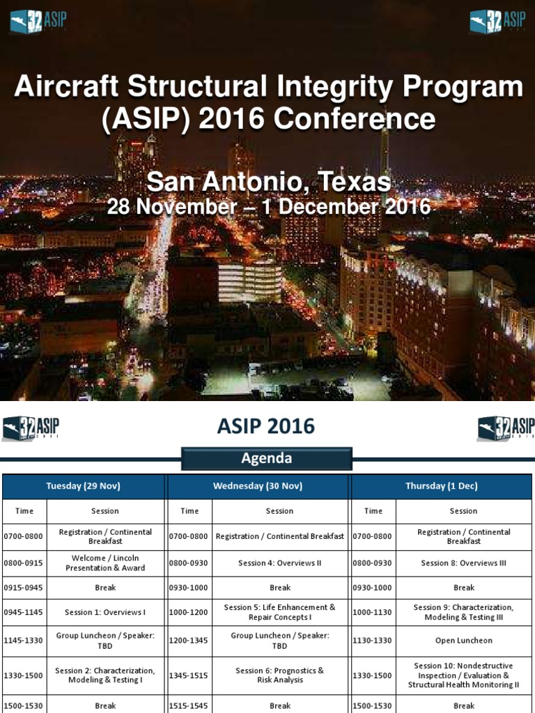 Aircraft Structural Integrity Program (ASIP) 2016 Conference | PDF ...