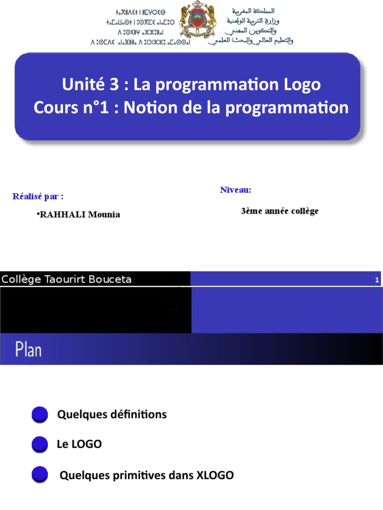 Introduction à la Programmation Logo | PDF | Programmation informatique | Programme informatique