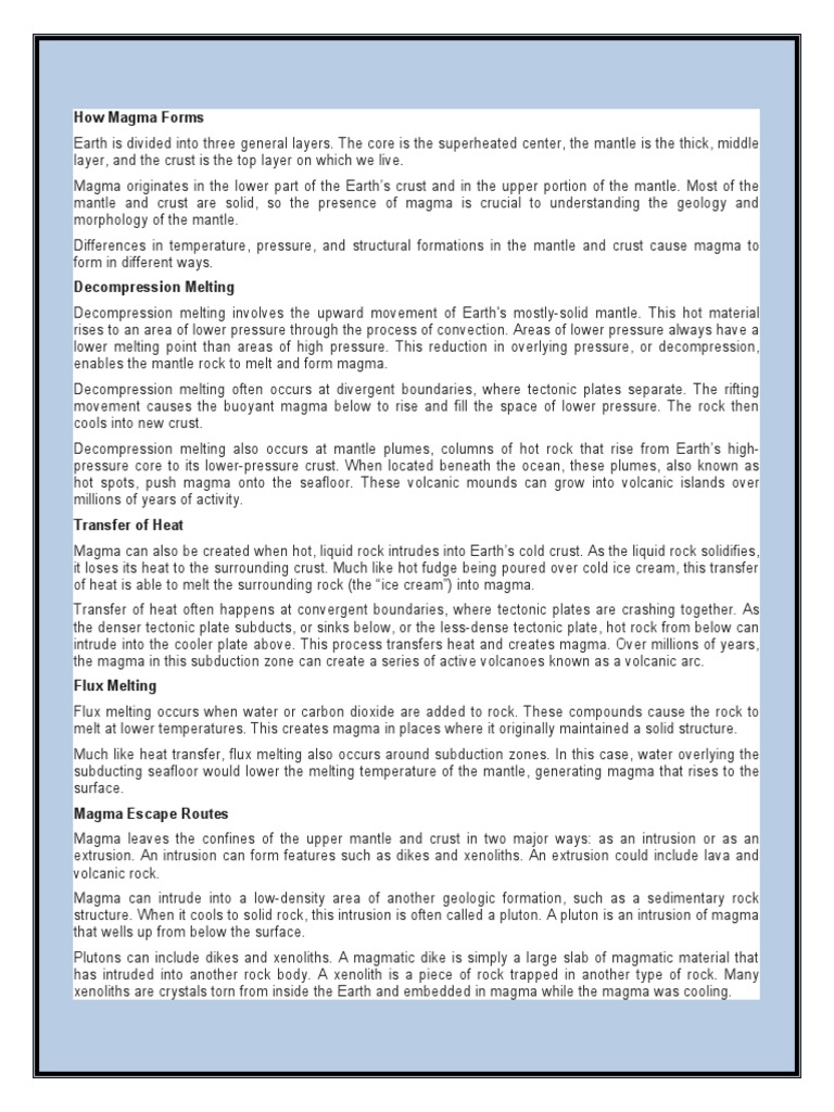 How Magma Forms | Download Free PDF | Magma | Igneous Rock