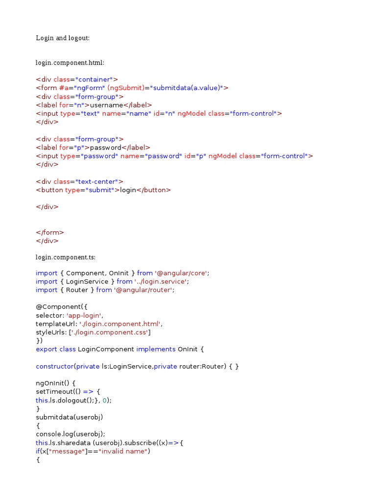 Login &logout Operation | PDF | Security Technology | Security Engineering
