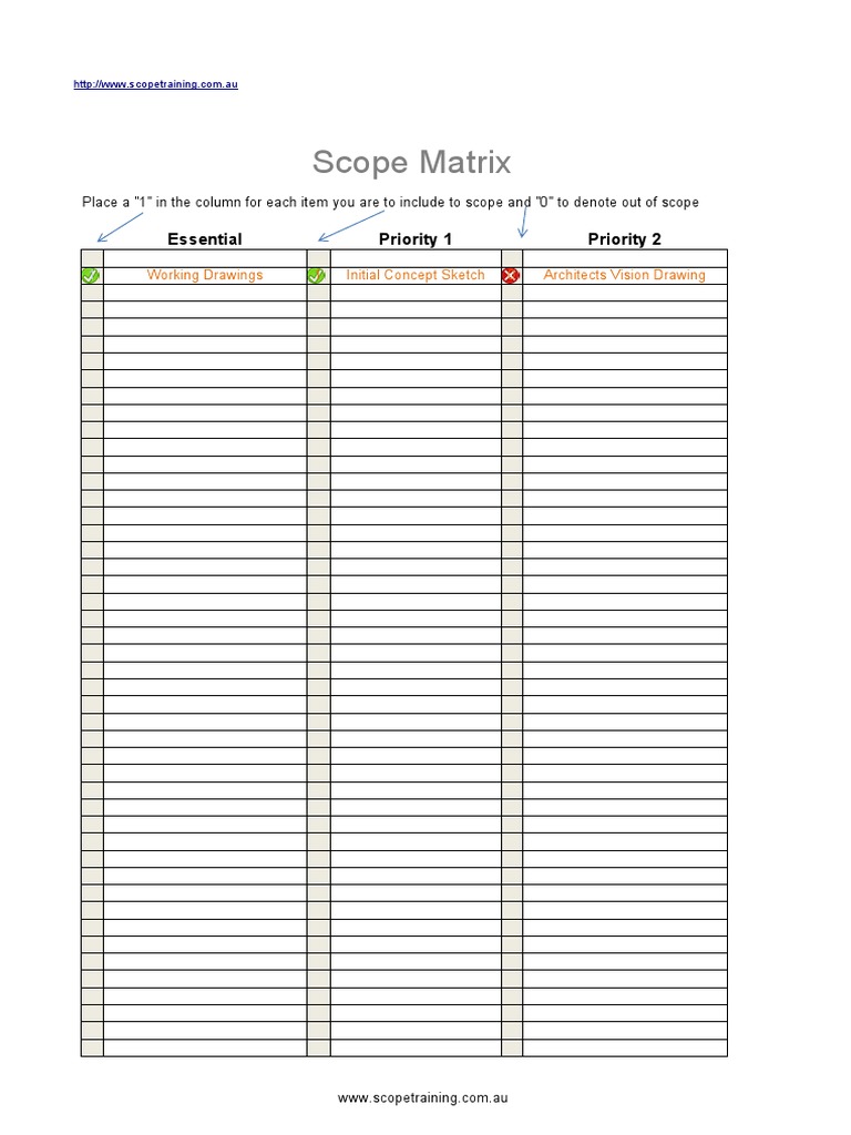 Scope Matrix: Essential Priority 1 Priority 2 | PDF