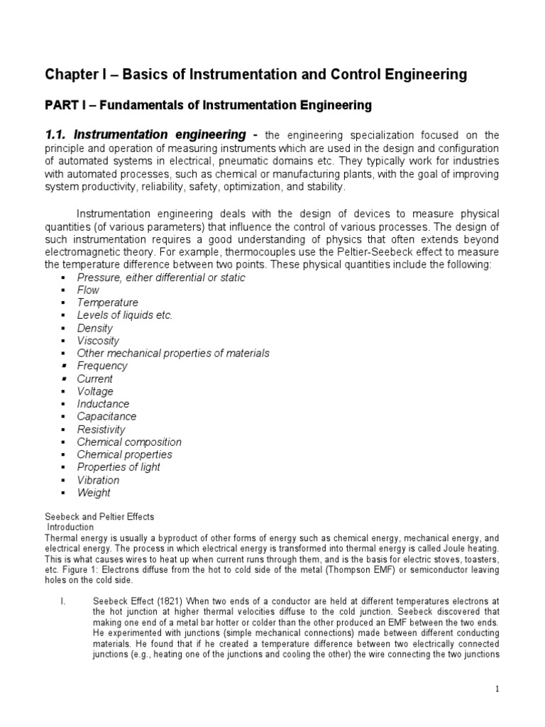 C1.1 - Basics of Instrumentation Eng'g | PDF | Flow Measurement | Pressure